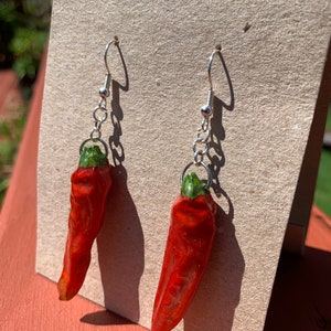 Hot Pepper Earrings | Real Dried Peppers | Resin Earrings | Jewelry - Etsy