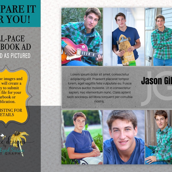 Senior Yearbook Ad - Etsy