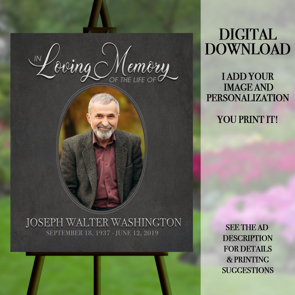 Funeral Welcome Sign, Celebration of Life Poster, Funeral Memorial ...