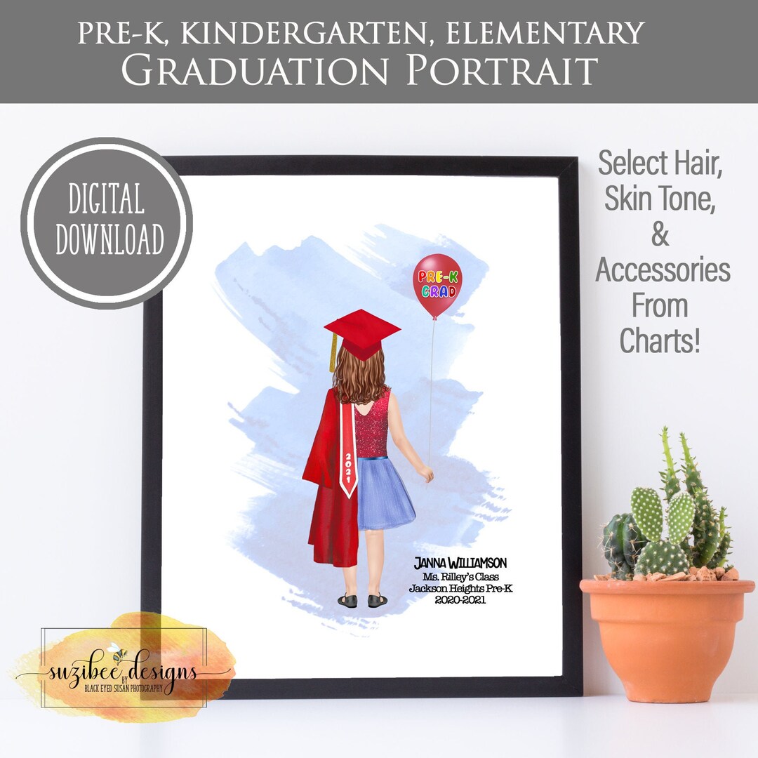 Pre-k, Kindergarten, Elementary Graduation Gift, Graduation Portrait ...