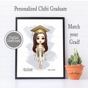 Graduation Gift Chibi Grad Highschool Keepsake Rnprint Class of 2025 ...