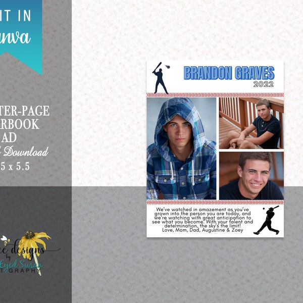 Yearbook Ad Baseball - Etsy
