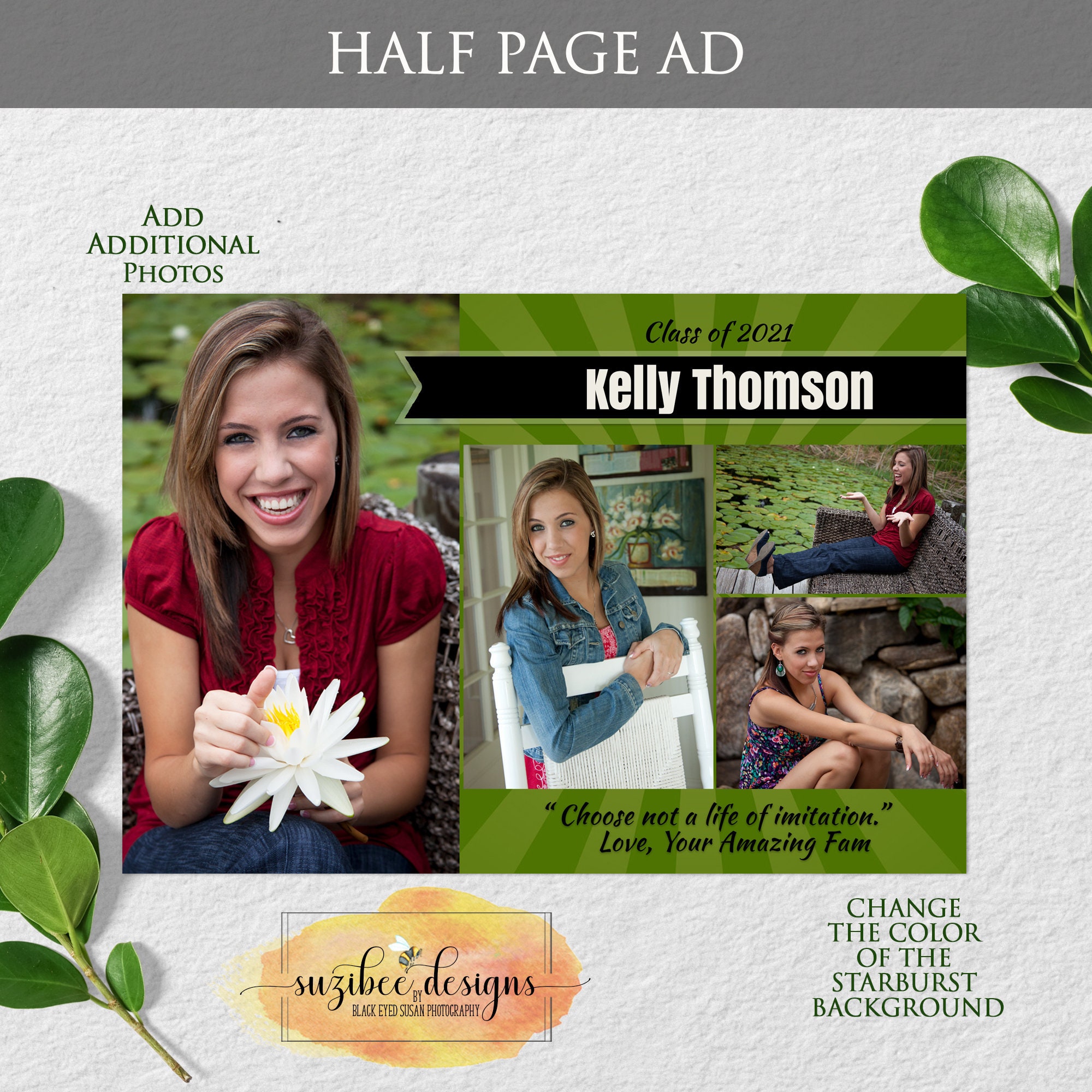 yearbook-ad-senior-yearbook-ad-full-page-half-page-quarter-etsy