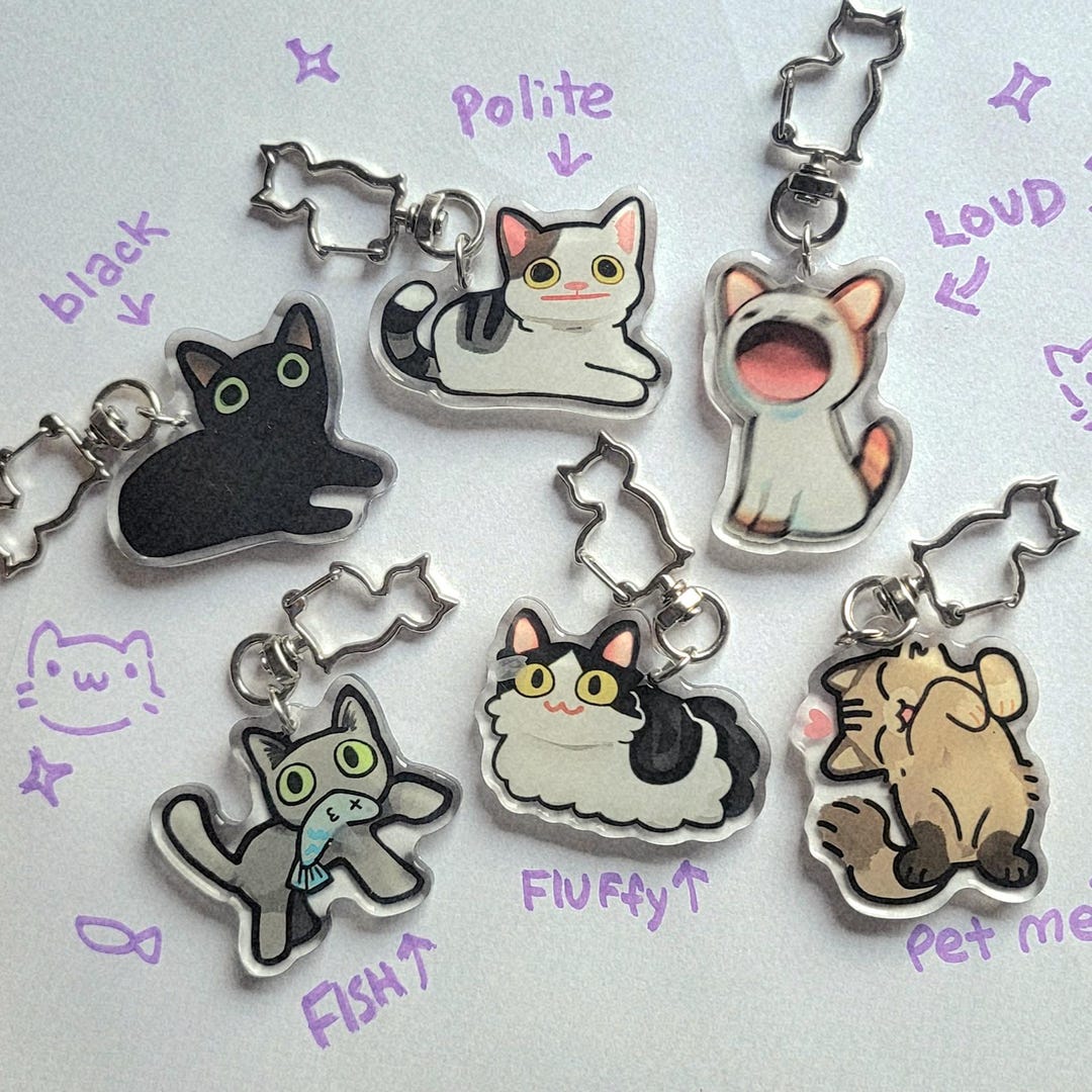 Cat Keychains / Charms! - Etsy