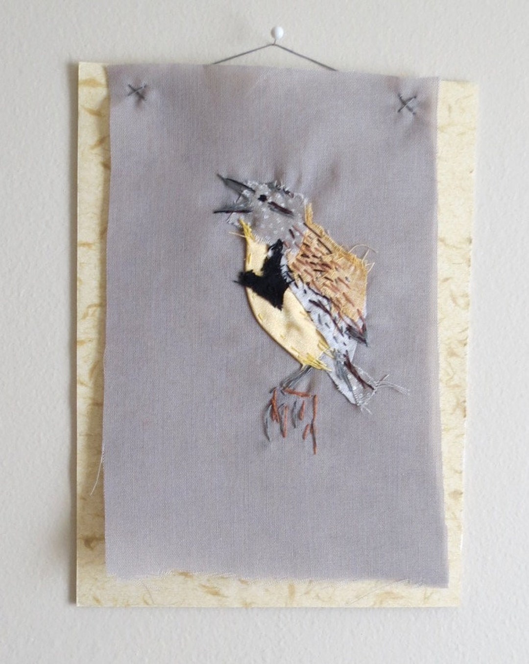 Birds Gesture Drawingsfabric/thread Bird Sketch Collage - Etsy