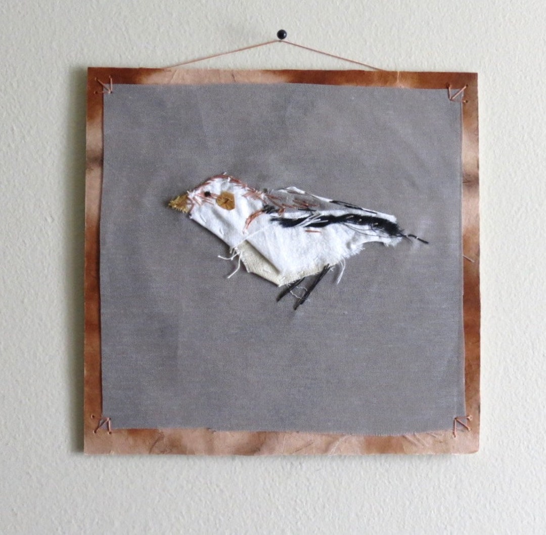 Birds Gesture Drawingsfabric/thread Bird Sketch Collage - Etsy