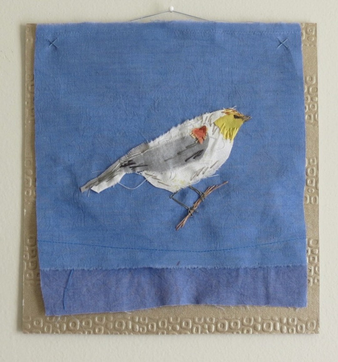Birds, Gesture Drawings,fabric/thread Bird Sketch, Collage, Embroidered ...