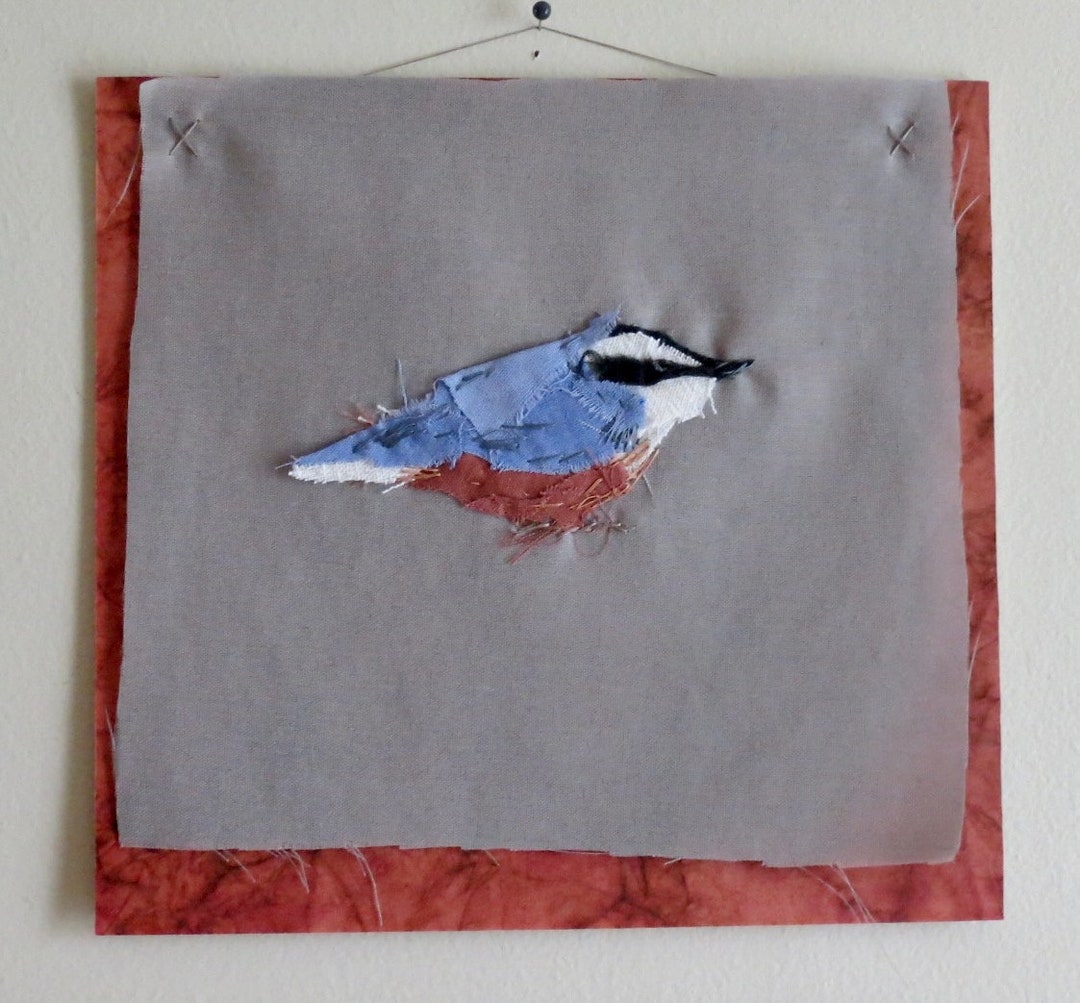 Birds, Gesture Drawings,fabric/thread Bird Sketch, Collage, Embroidered ...