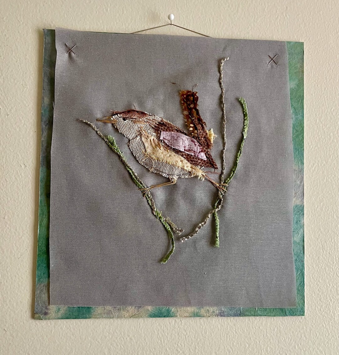 Birds Gesture Drawingsfabric/thread Bird Sketch Collage - Etsy