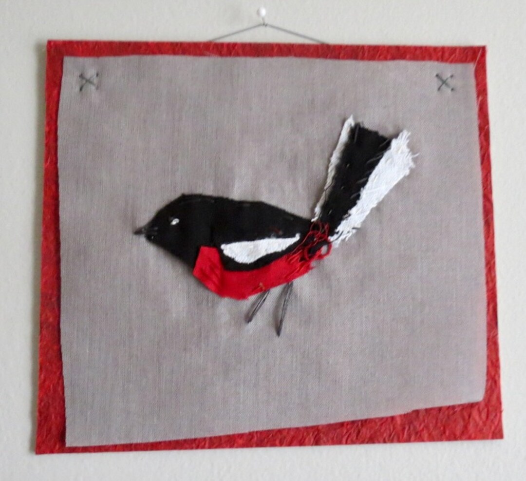 Birds, Gesture Drawings,fabric/thread Bird Sketch, Collage, Embroidered ...
