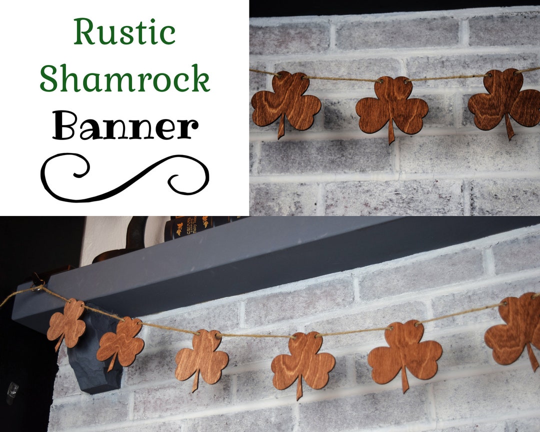 Rustic Shamrock Banner St Patricks Day Farmhouse Decor St Pattys Day ...