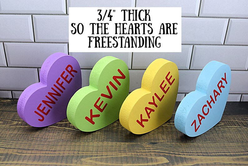 Personalized Wooden Conversation Hearts Customized Valentine - Etsy