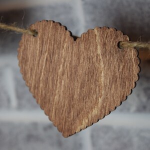 Rustic Wood Heart Banner Valentines Day Garland for Mantle Scalloped ...