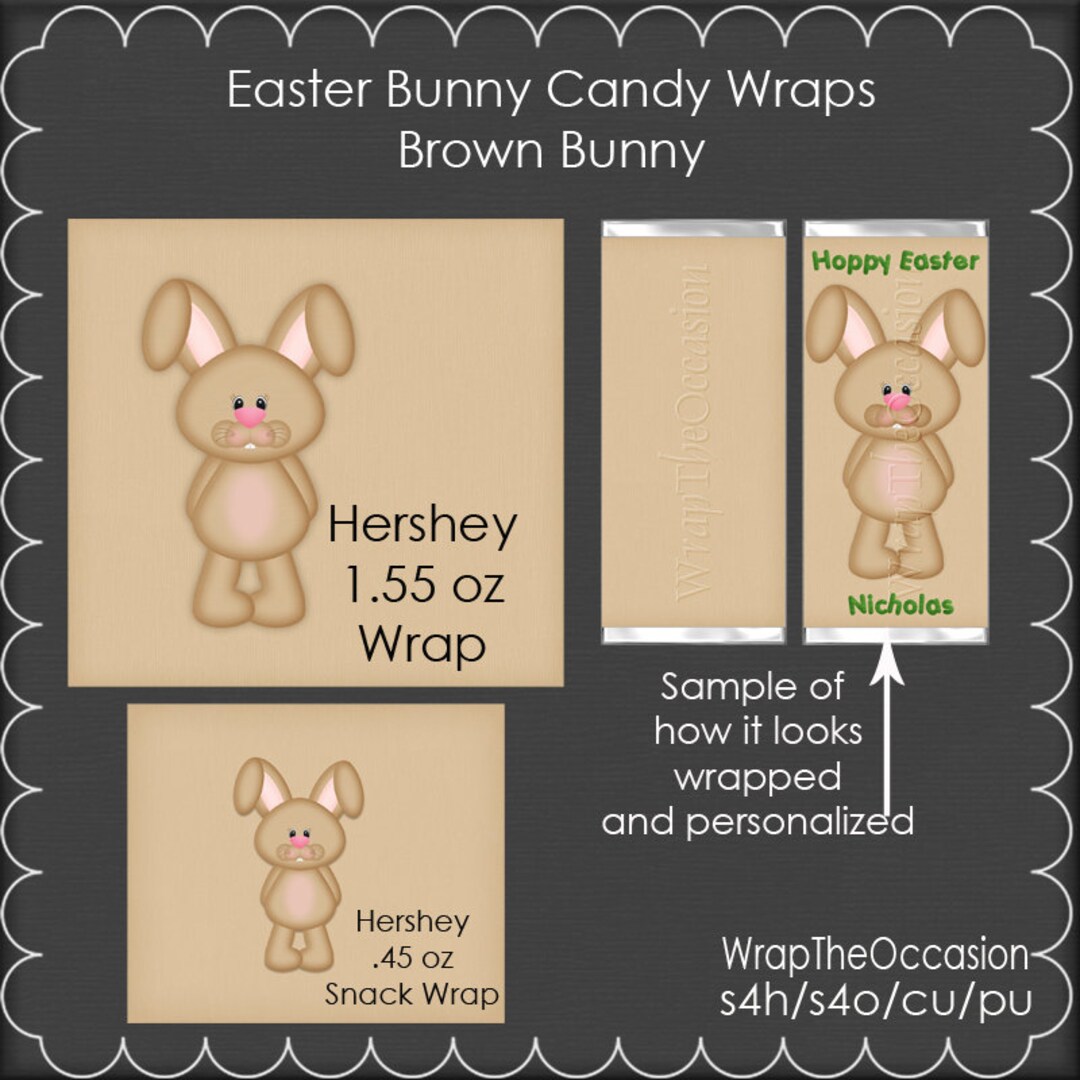Brown Bunny - Candy Bar Wrappers - Etsy
