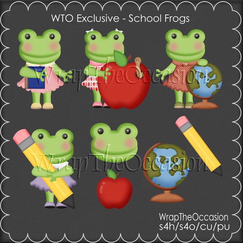 Frogs School Clipart