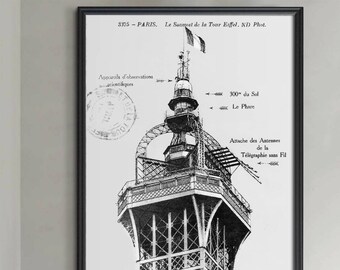 Eiffel Tower Blueprint : Vintage Eiffel Tower Blue print | Etsy