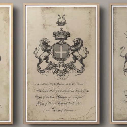 Coat of Arms Print 8 : Family Crest 18th C. English - Etsy