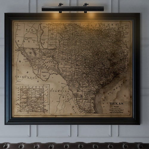 Texas Travel Poster Texas State Map Poster the Lone Star - Etsy