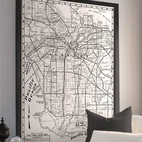 Vintage Los Angeles Map : 1940s Los Angeles Metro Map - Etsy