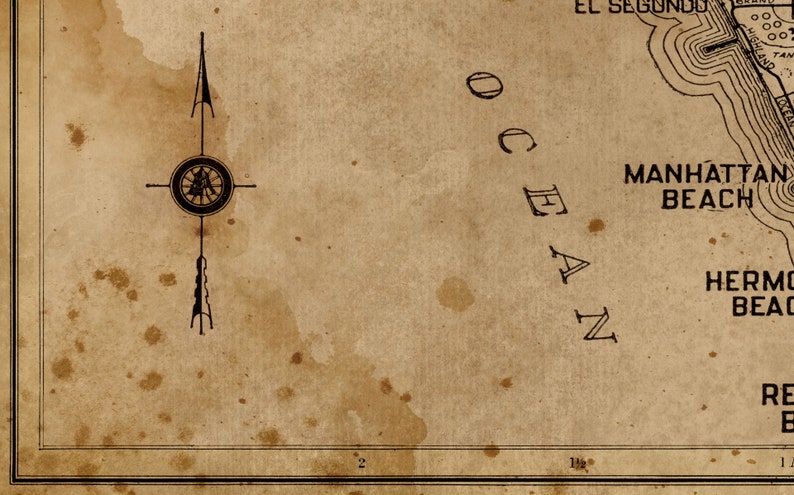 Vintage Los Angeles Map : Old Los Angeles Map Print Circa 1930 | Etsy