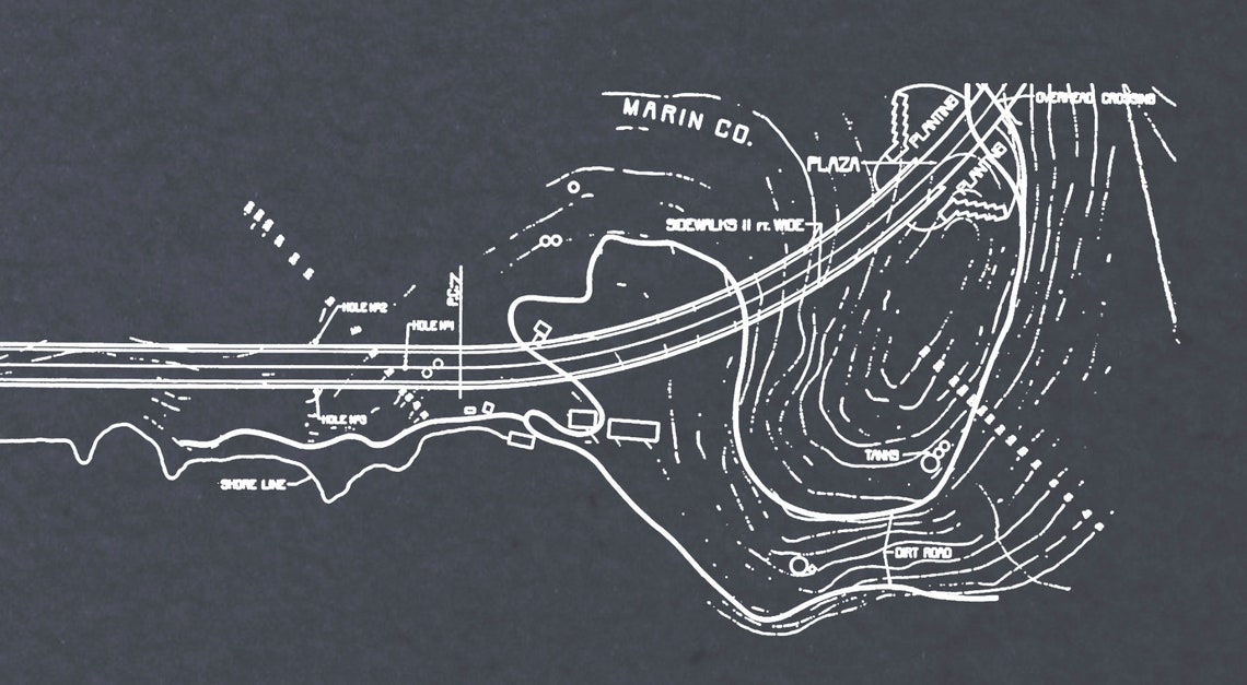 Golden Gate Bridge Blueprint : Vintage San Francisco Golden Gate Bridge ...