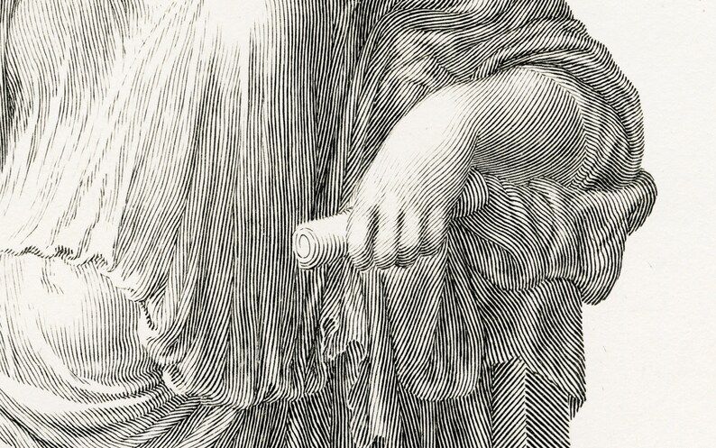 Figure Art Print #1 : Statue Engraving - Gallery Wall Decor - Figure ...