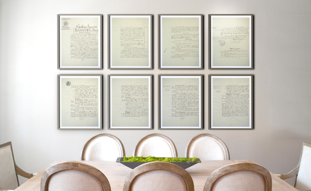 Law Art - Law Office Art - Vintage 19th C. FRENCH COURT DOCUMENT Prints ...