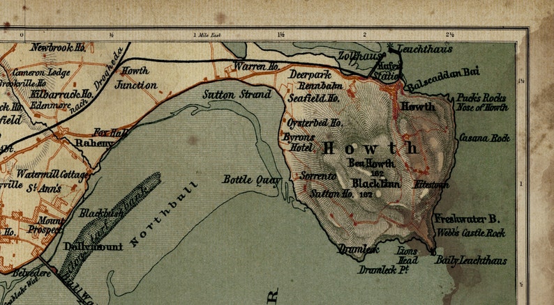 Dublin Map : Vintage Dublin map print poster Ireland Map | Etsy