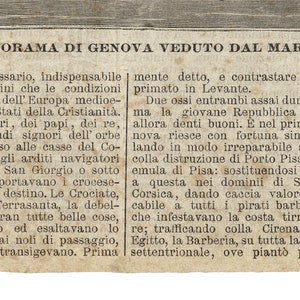 Vintage Italian Newspaper : Genova - Vintage Newspaper Art - Vintage ...