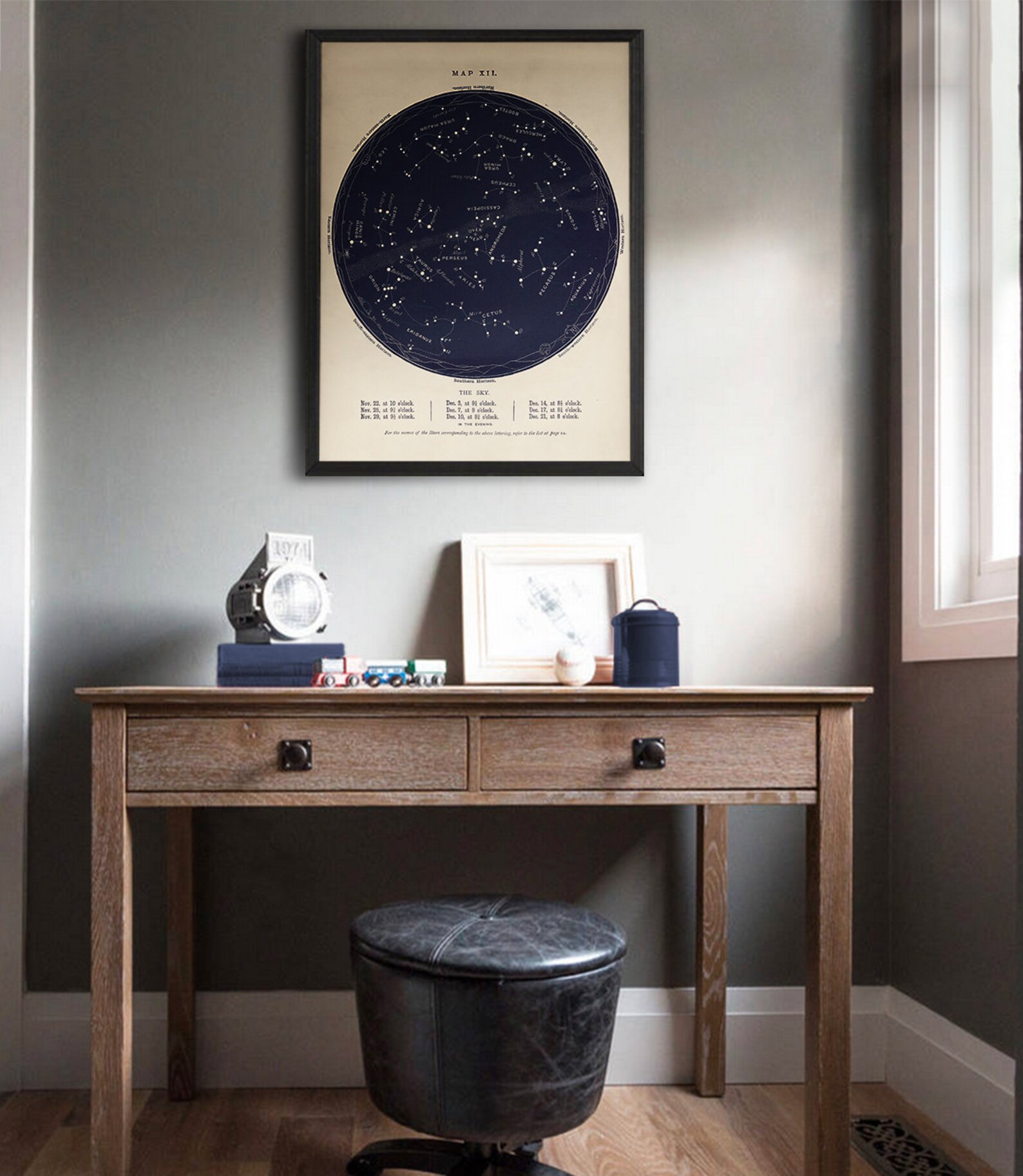 Night Sky Print : Constellation Map Kids Star Map Vintage - Etsy