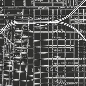 Detroit Map : Black and White Vintage Detroit Map Print Circa 1901 ...