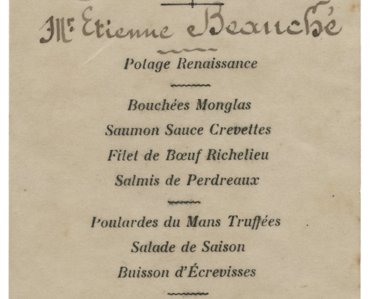French Menu #1 - 1902 Vintage French Brasserie Menu Print - French ...