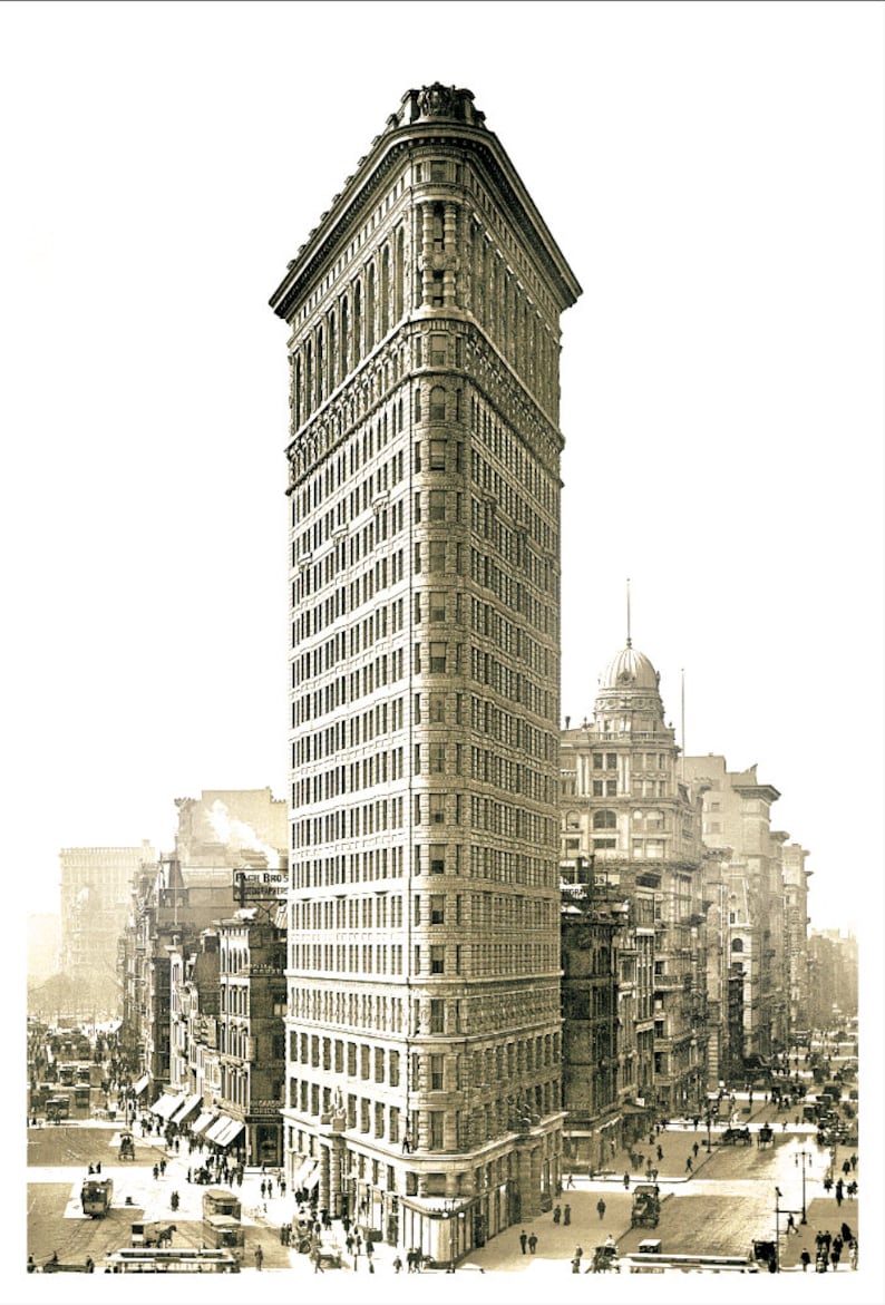 Flatiron Building Print Poster : Vintage New York Flatiron - Etsy