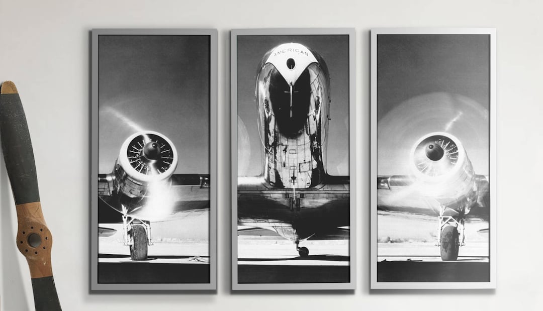 Airplane Art Print : Vintage Airplane Art - Airplane Triptych - 3 Panel ...
