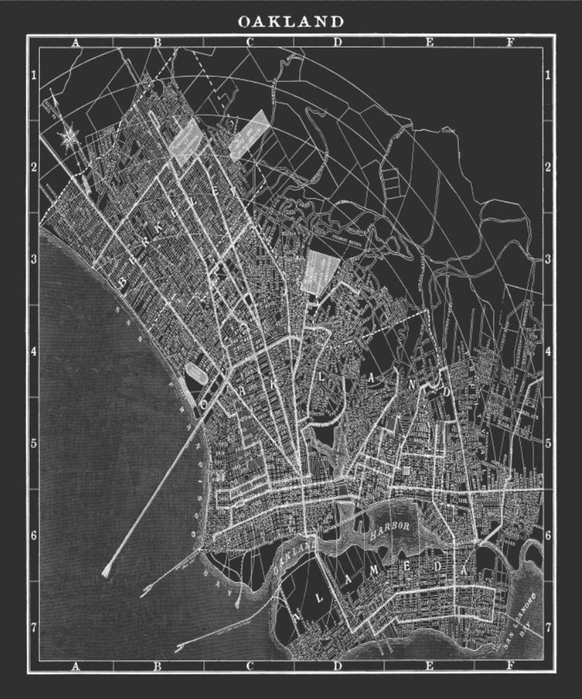 Oakland Map : 1906 Oakland Map Print - Berkeley Map Print - California ...