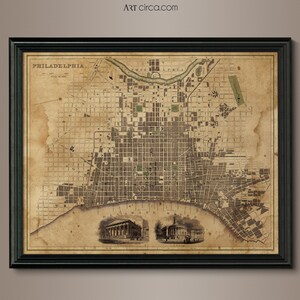 Philadelphia Map : Vintage Philadelphia Map Print Poster Circa 1840 ...