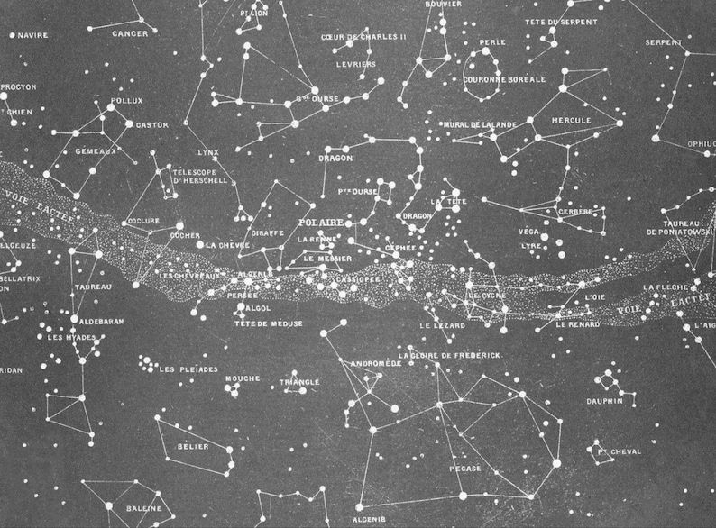 Constellation Print : Nursery Constellation Art - Starry Night Grand ...