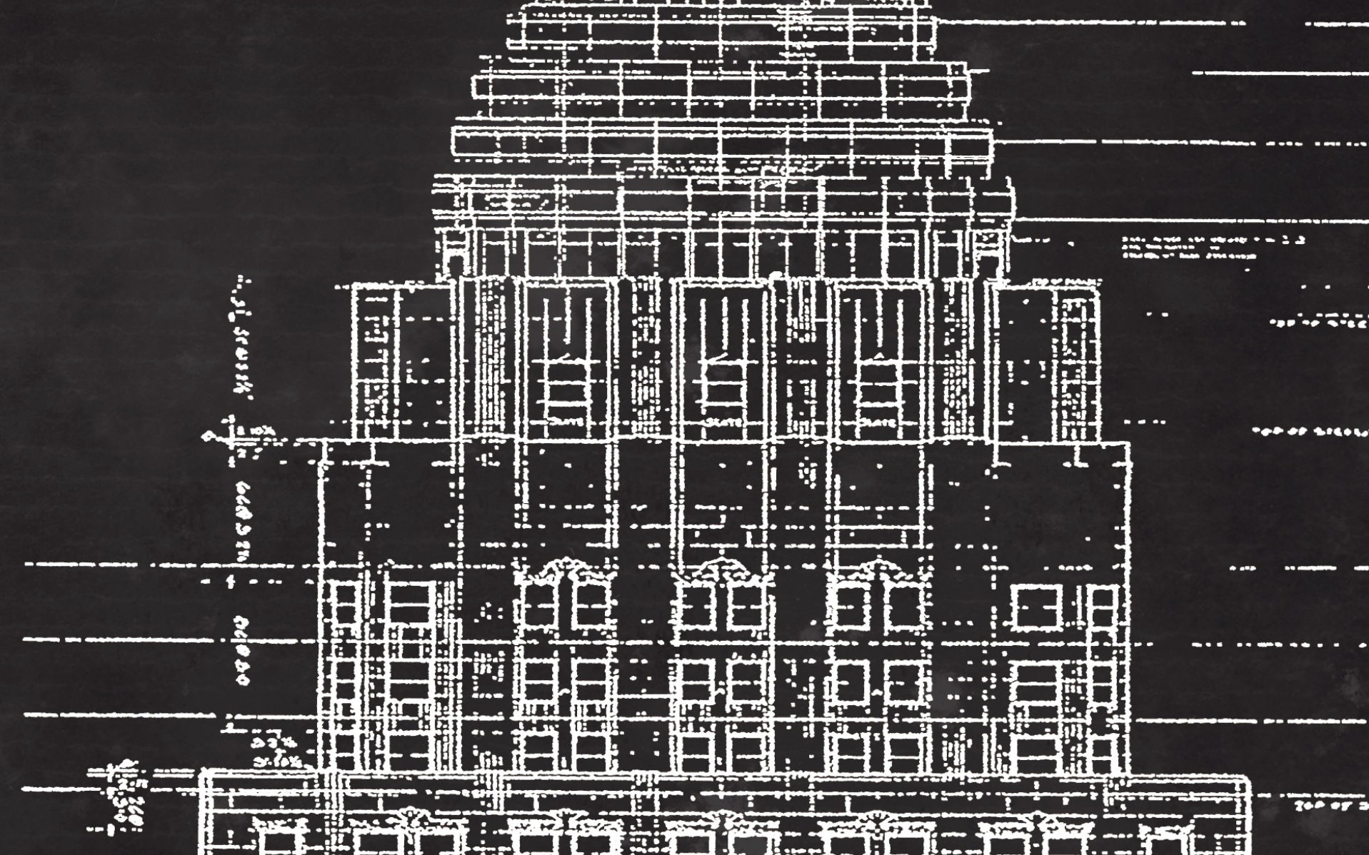 Empire State Building Blueprint Poster