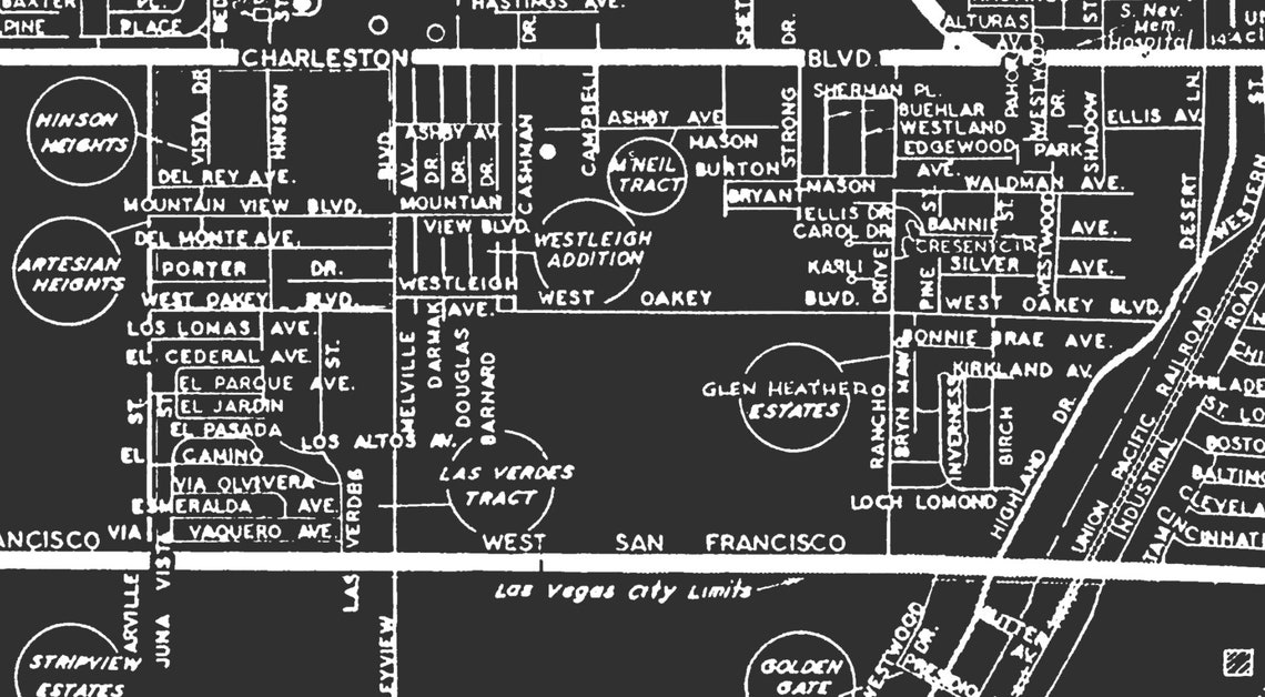 Las Vegas Map : Vintage Las Vegas Map Print - Old Las Vegas Map ...