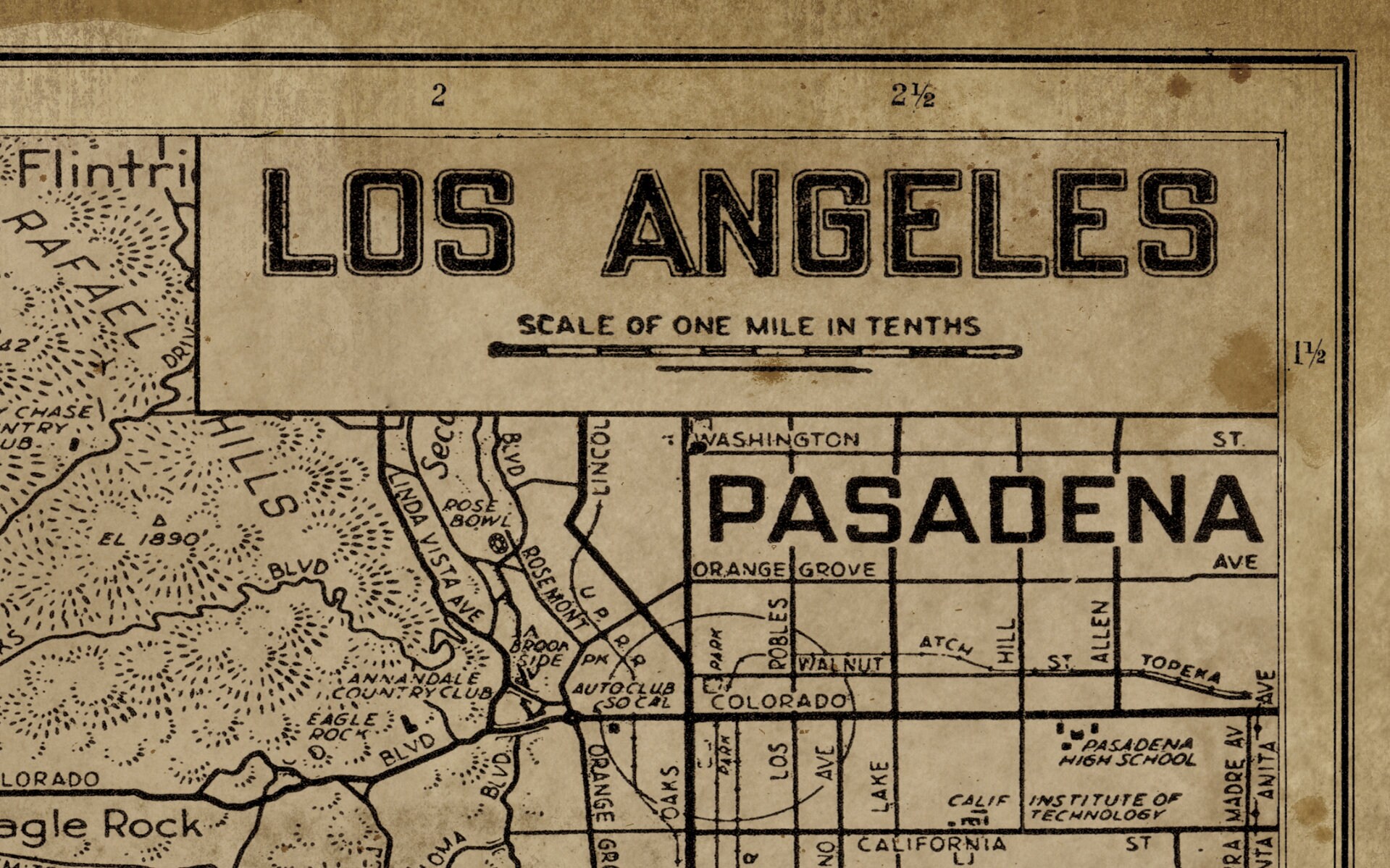 Vintage Los Angeles Map : Old Los Angeles Map Print Circa 1930 | Etsy