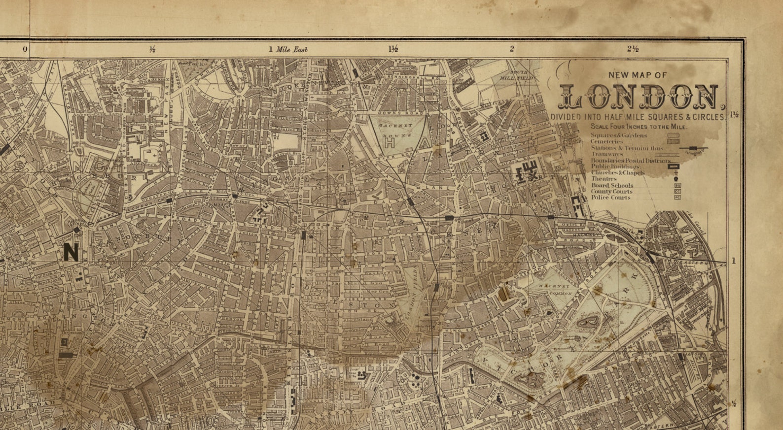 London Map : Vintage Circa 1890 London Map Print Poster - Etsy