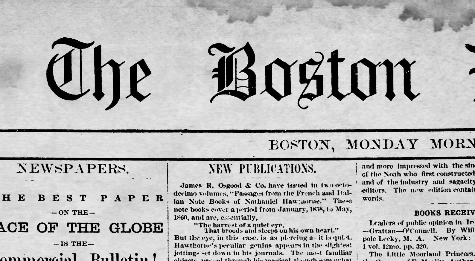 Boston Globe Newspaper First Issue : Vintage Boston Globe News Paper ...