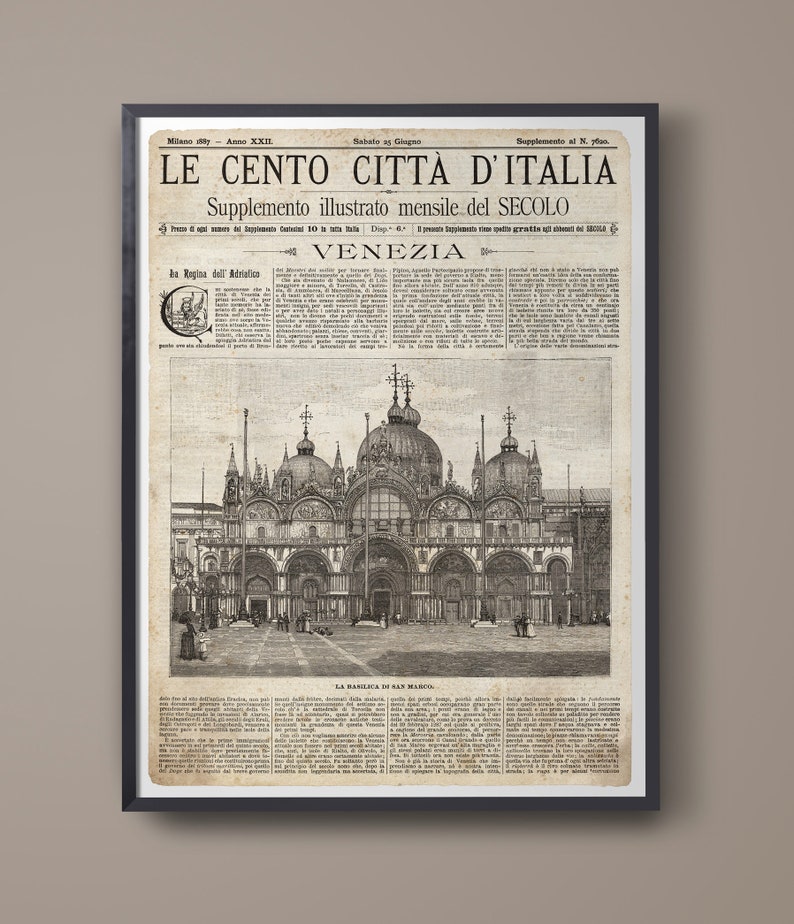 Vintage Italian Newspaper : Venezia Full Cover 2 Vintage | Etsy