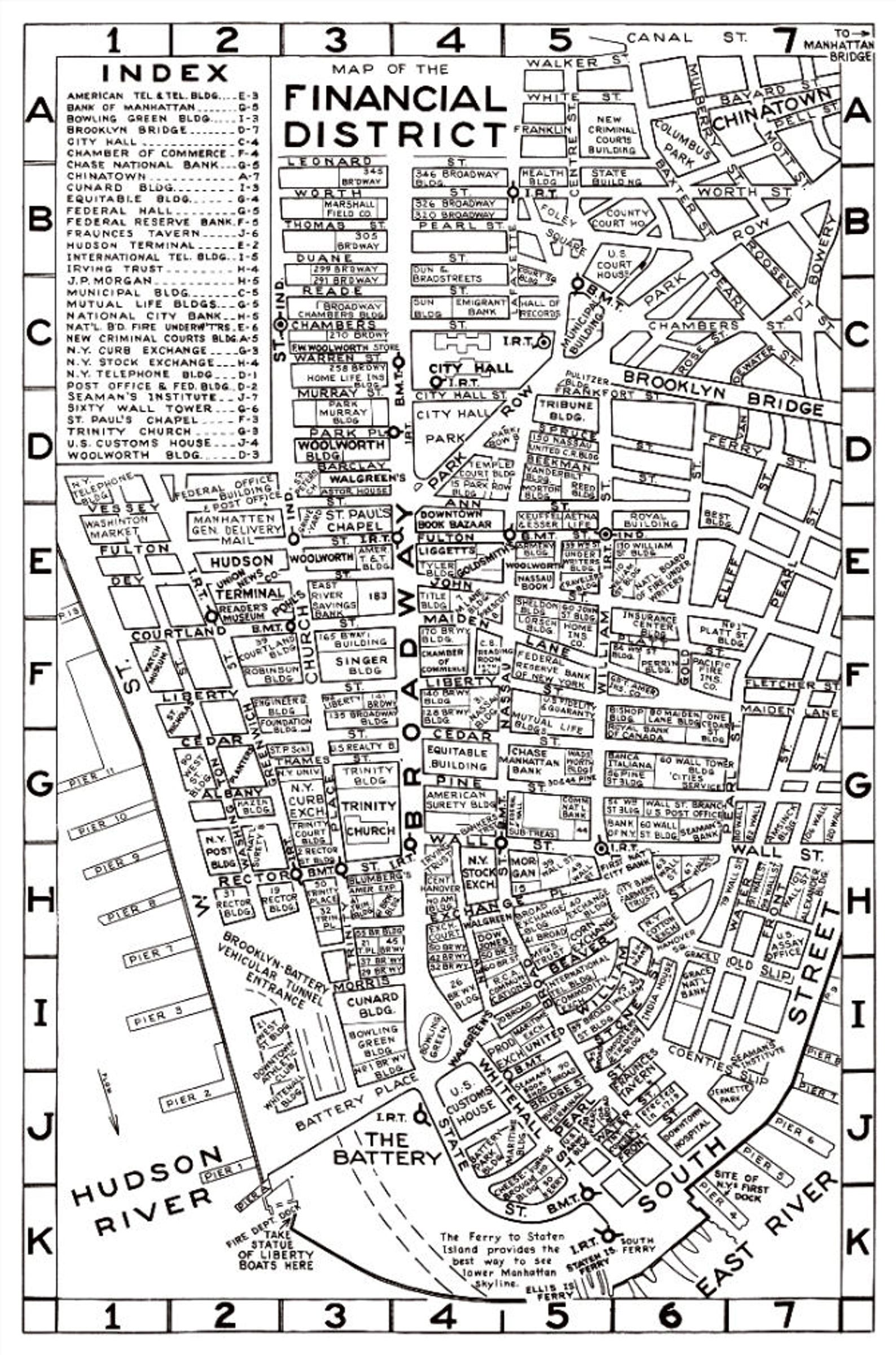 New York City Map : - Financial District Map - Archival New York Map ...