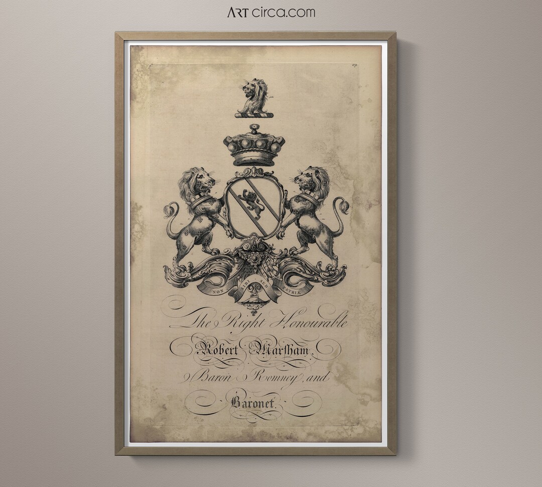 Coat of Arms Print #6 : Family Crest - 18th C. English Armorial ...