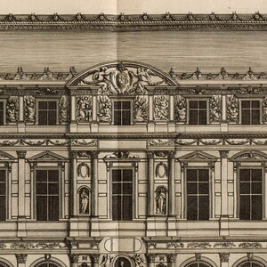 Paris Louvre Print : Circa 1756 Elevation of the Louvre - Louvre ...