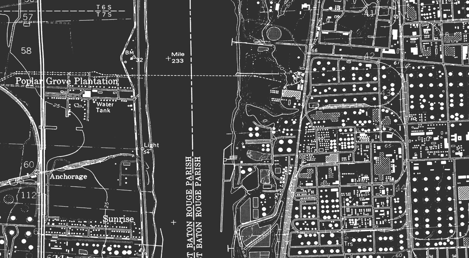 Baton Rouge Map : Vintage Baton Rouge Map Print Old Baton | Etsy