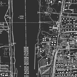 Baton Rouge Map : Vintage Baton Rouge Map Print - Old Baton Rouge Map ...