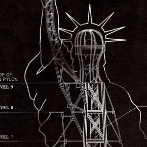 Statue of Liberty Blueprint : Vintage New York Statue of Liberty ...