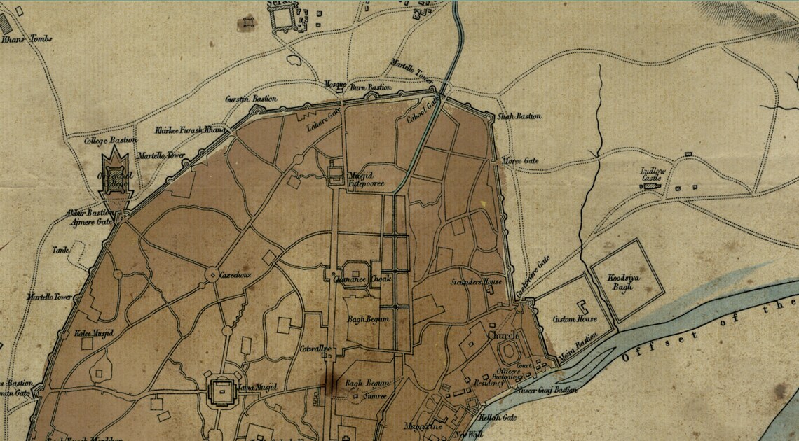 Delhi India Map : Vintage Rustic Circa 1857 Delhi Map Map - Etsy